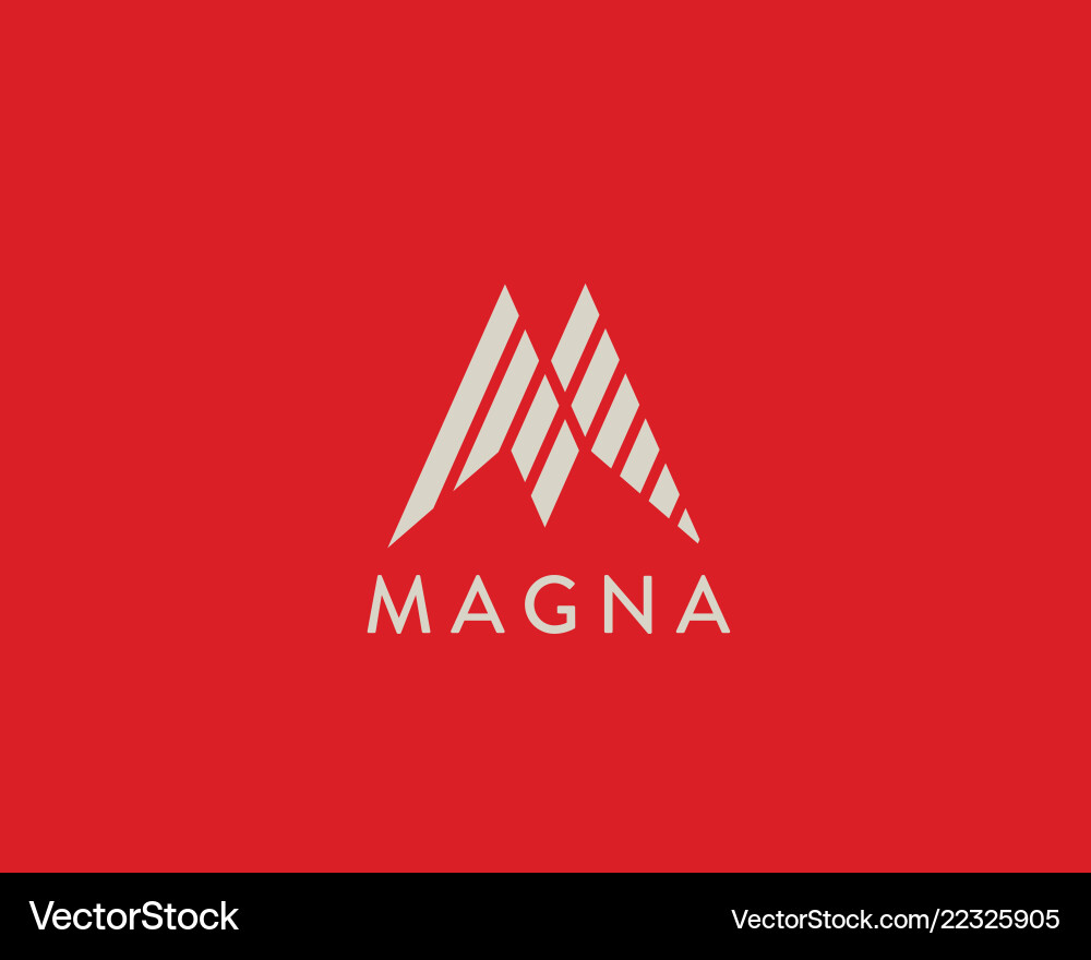 Letter m logo design summit mount nature Vector Image