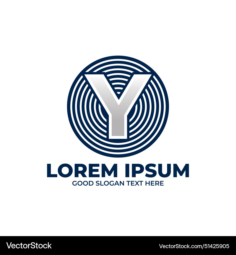 Letter y logo design with circle shape geometric Vector Image