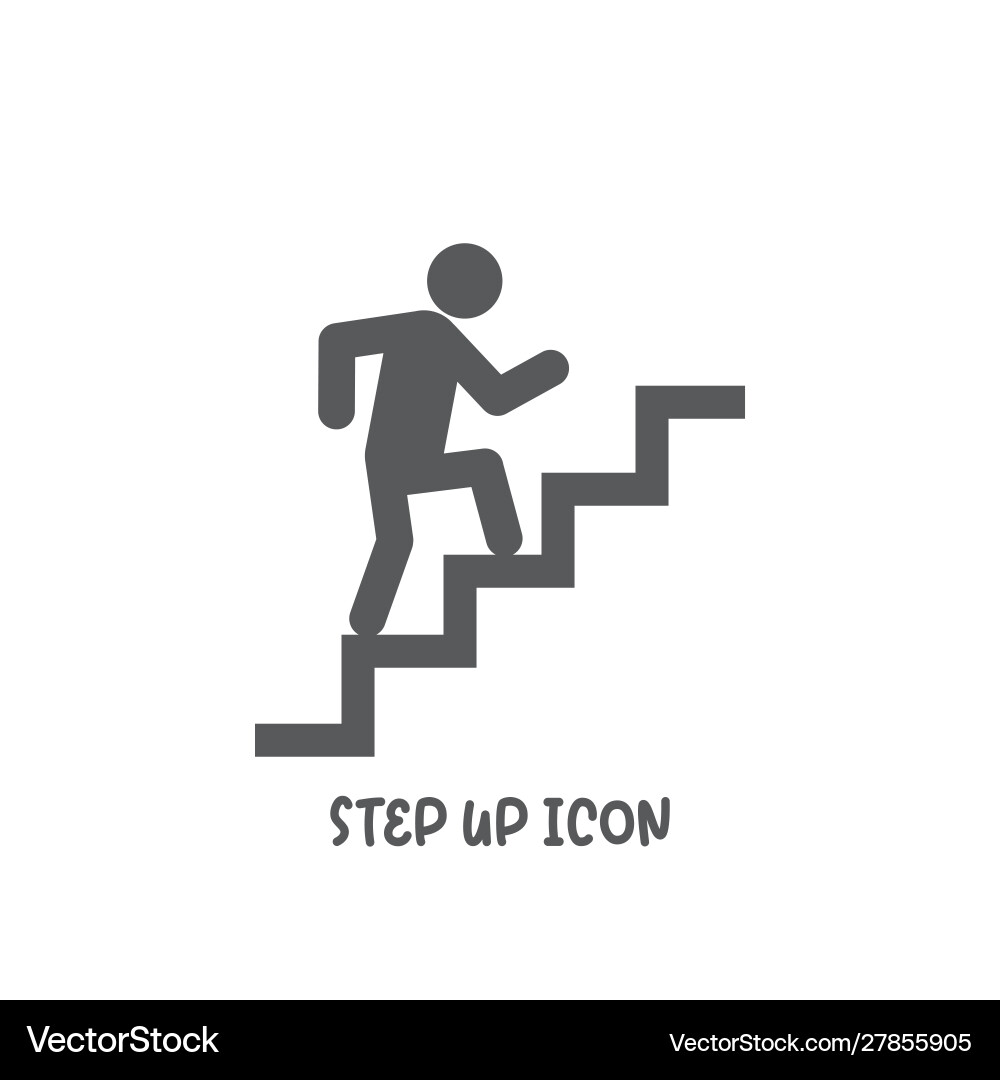 Step up icon simple flat style Royalty Free Vector Image