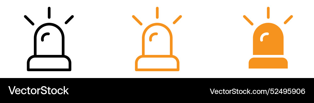 Buzzer icon set alarm and alert symbols Royalty Free Vector