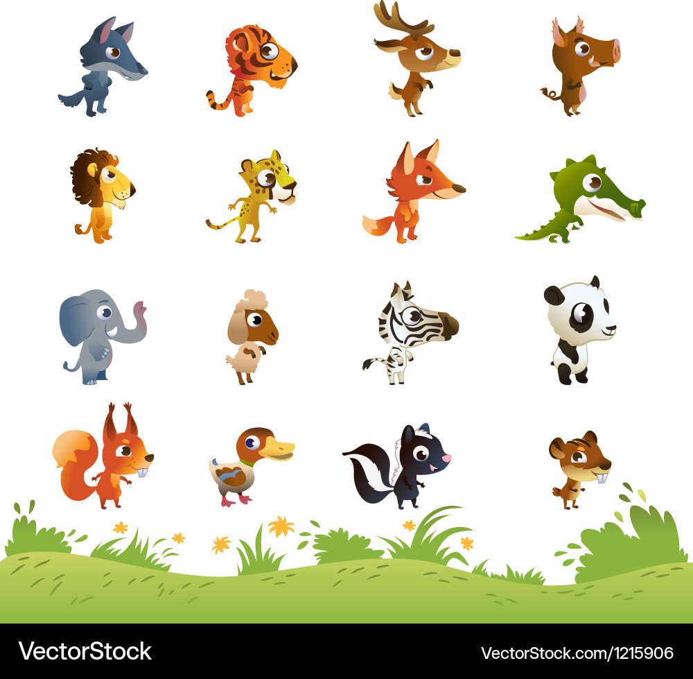 Cartoon Animal Collection Royalty Free Vector Image