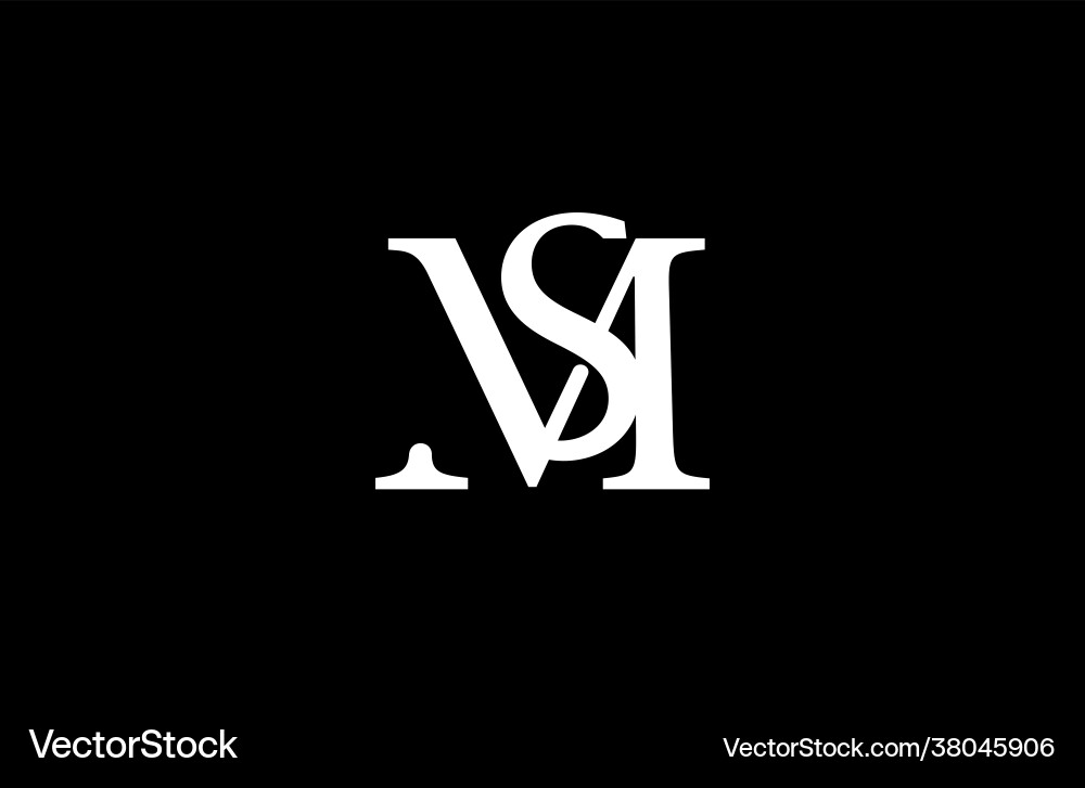 Combine letter sm monogram logo Royalty Free Vector Image