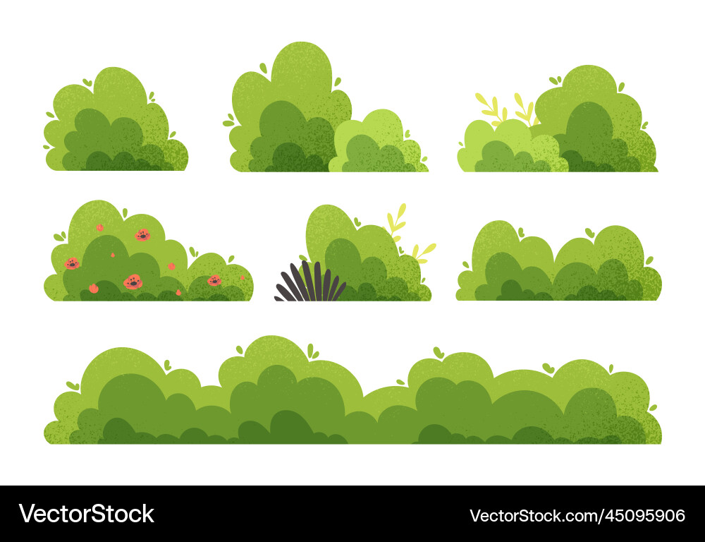 Different bushes set Royalty Free Vector Image