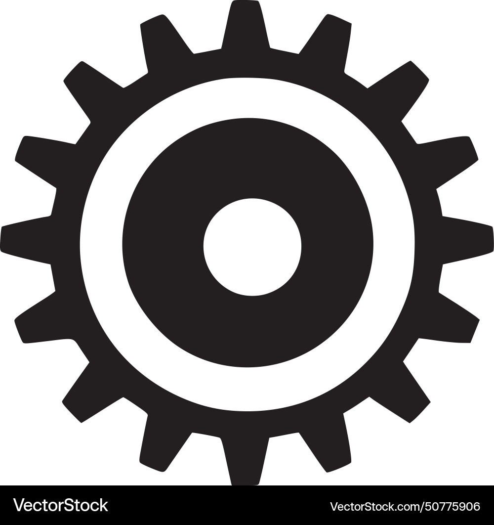 Gear - black and white Royalty Free Vector Image