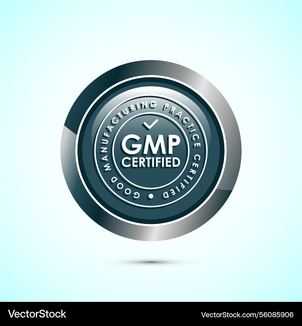 Gmp certified icon design good manufacturing Vector Image