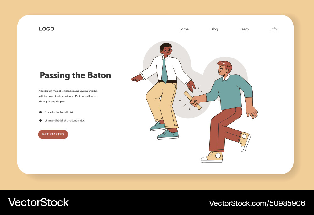 Passing the baton concept Royalty Free Vector Image