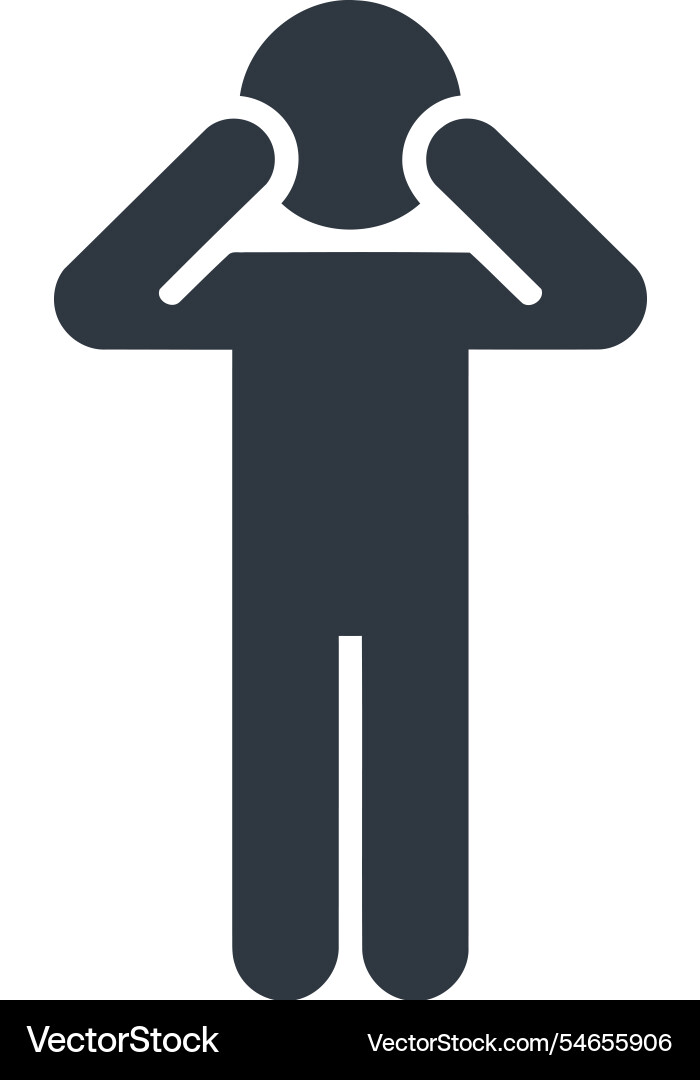 Person standing hands overhead icon Royalty Free Vector