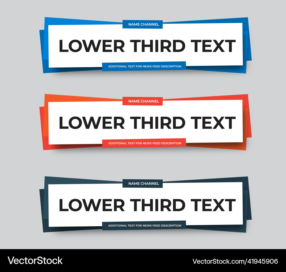 Set of modern lower third screen for titles Vector Image
