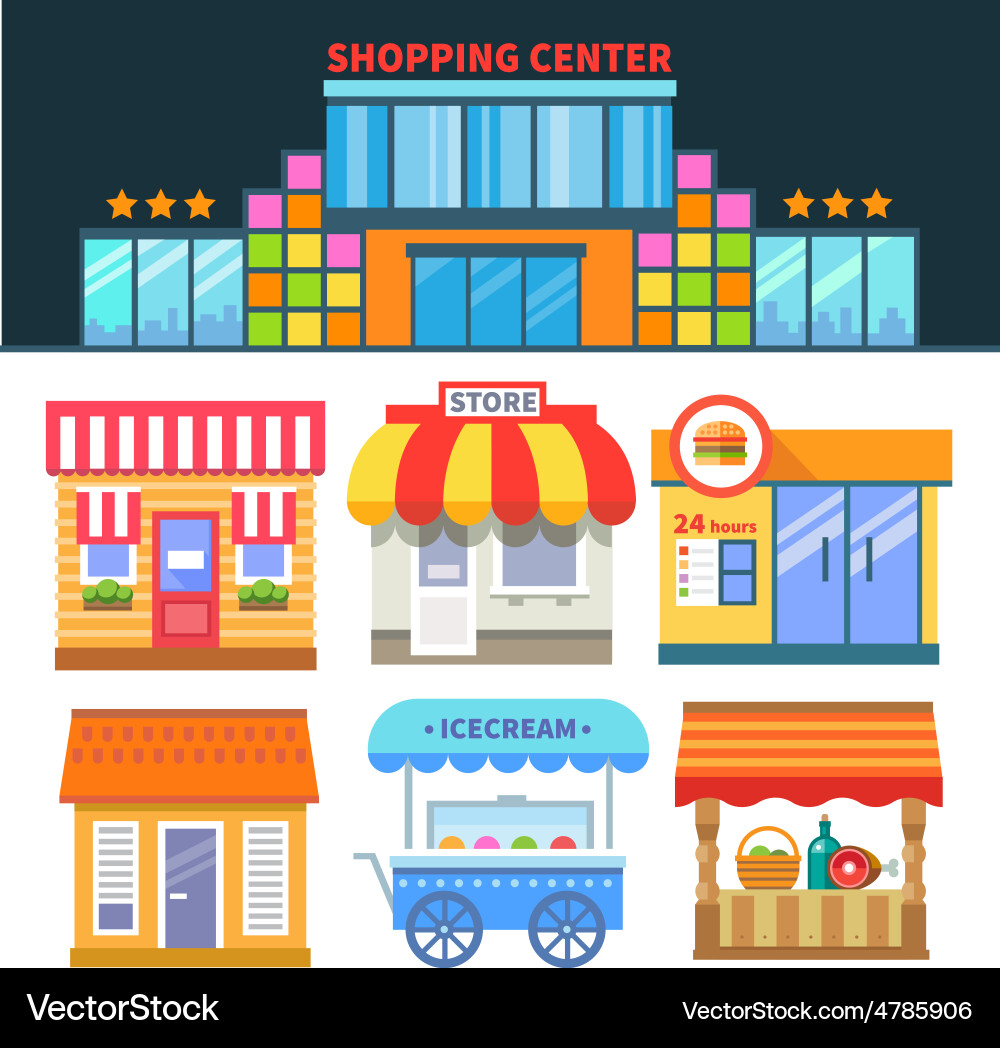 Shopping Centers & Stores Royalty Free Vector Image
