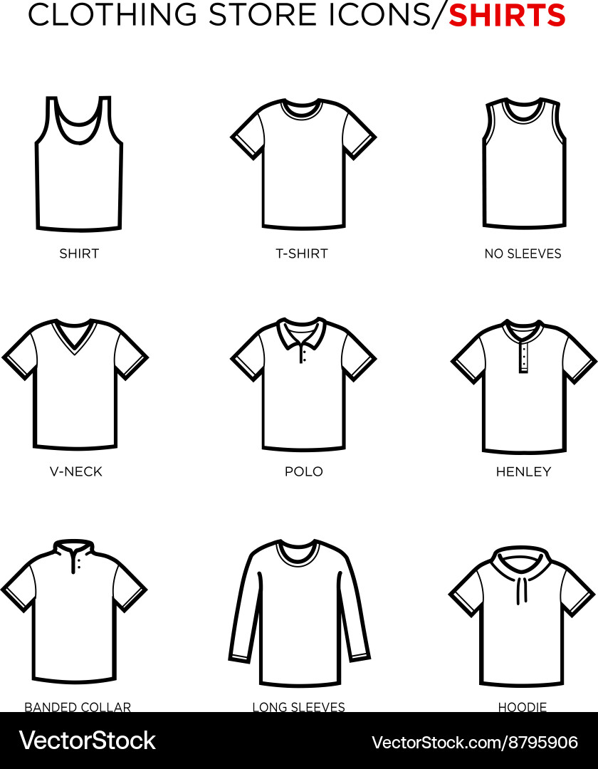 T shirt icon set Royalty Free Vector Image - VectorStock