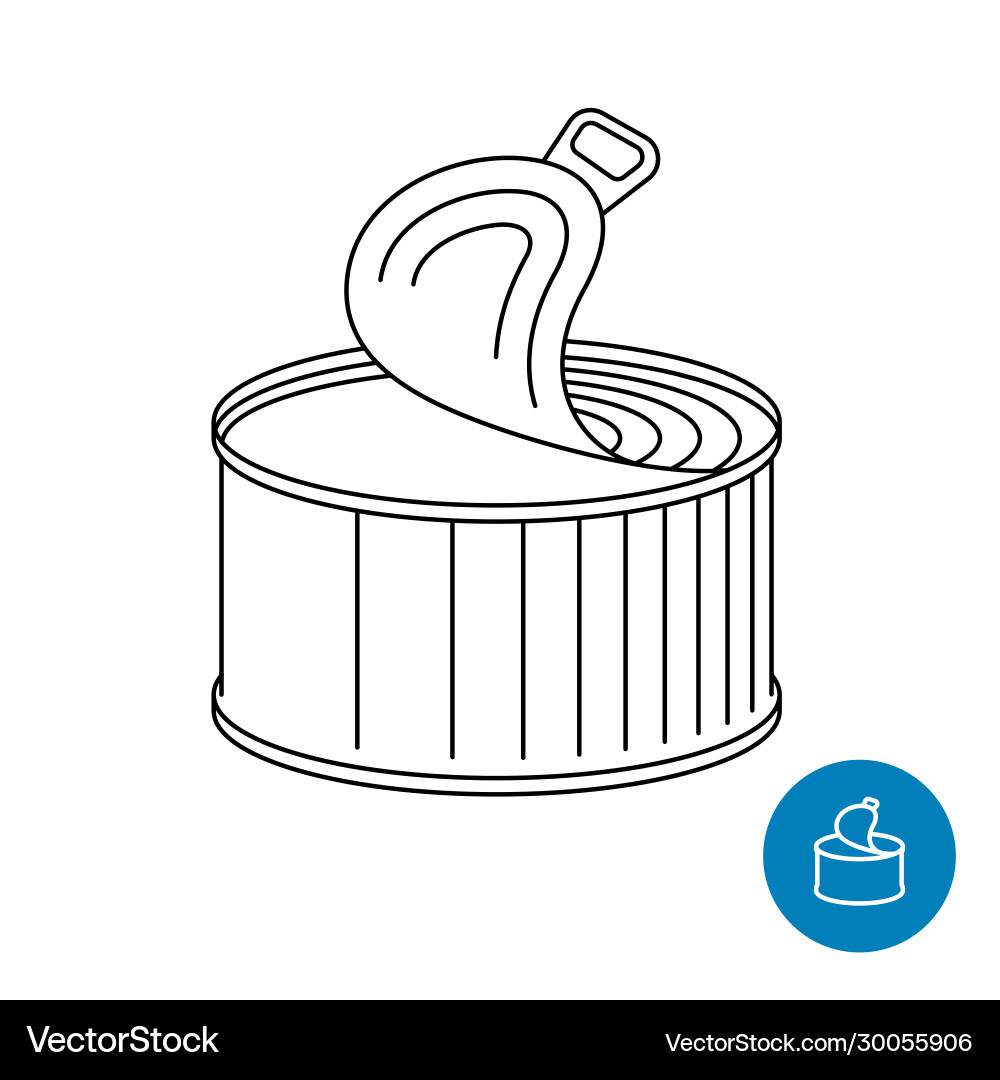 Tin can opened canned foods or drinks symbol Vector Image