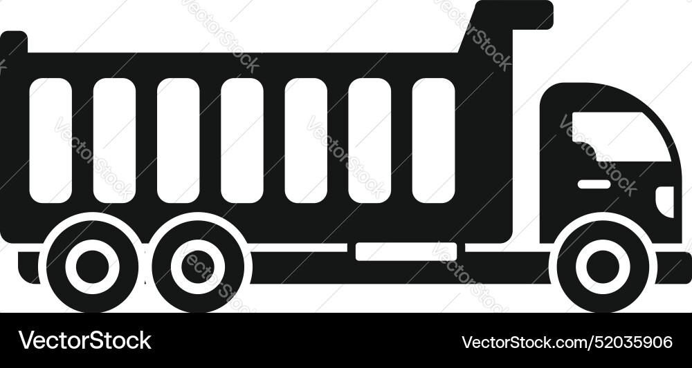 Tipper truck delivering building materials icon Vector Image