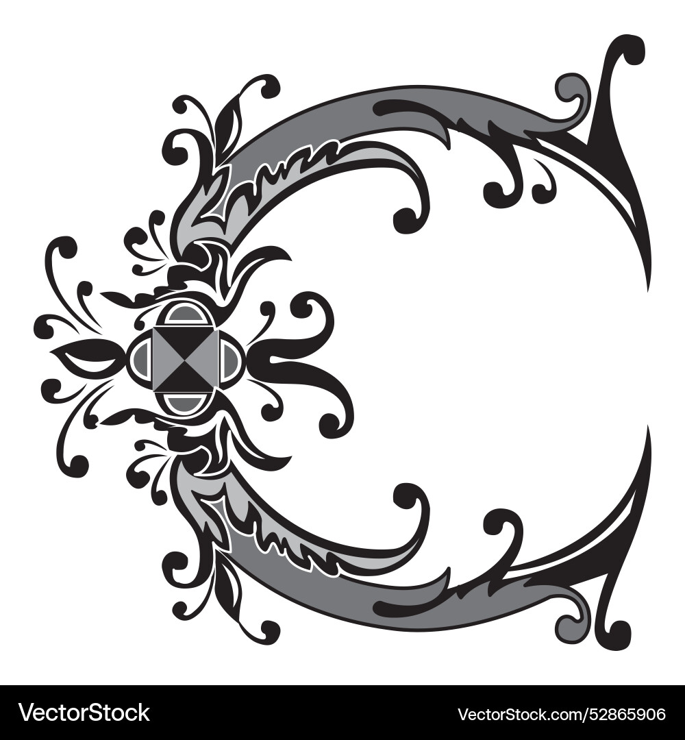 Vincente initial caps font capital letter c design