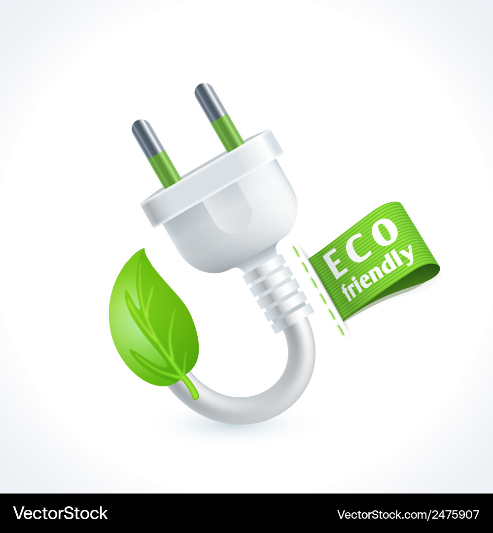 Ecology symbol plug Royalty Free Vector Image - VectorStock