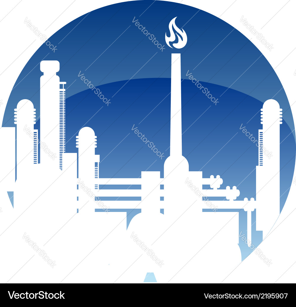 Industry and fuel refinery icon Royalty Free Vector Image