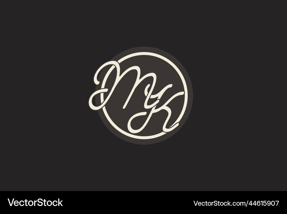 Initial letter mk monogram logo with simple Vector Image