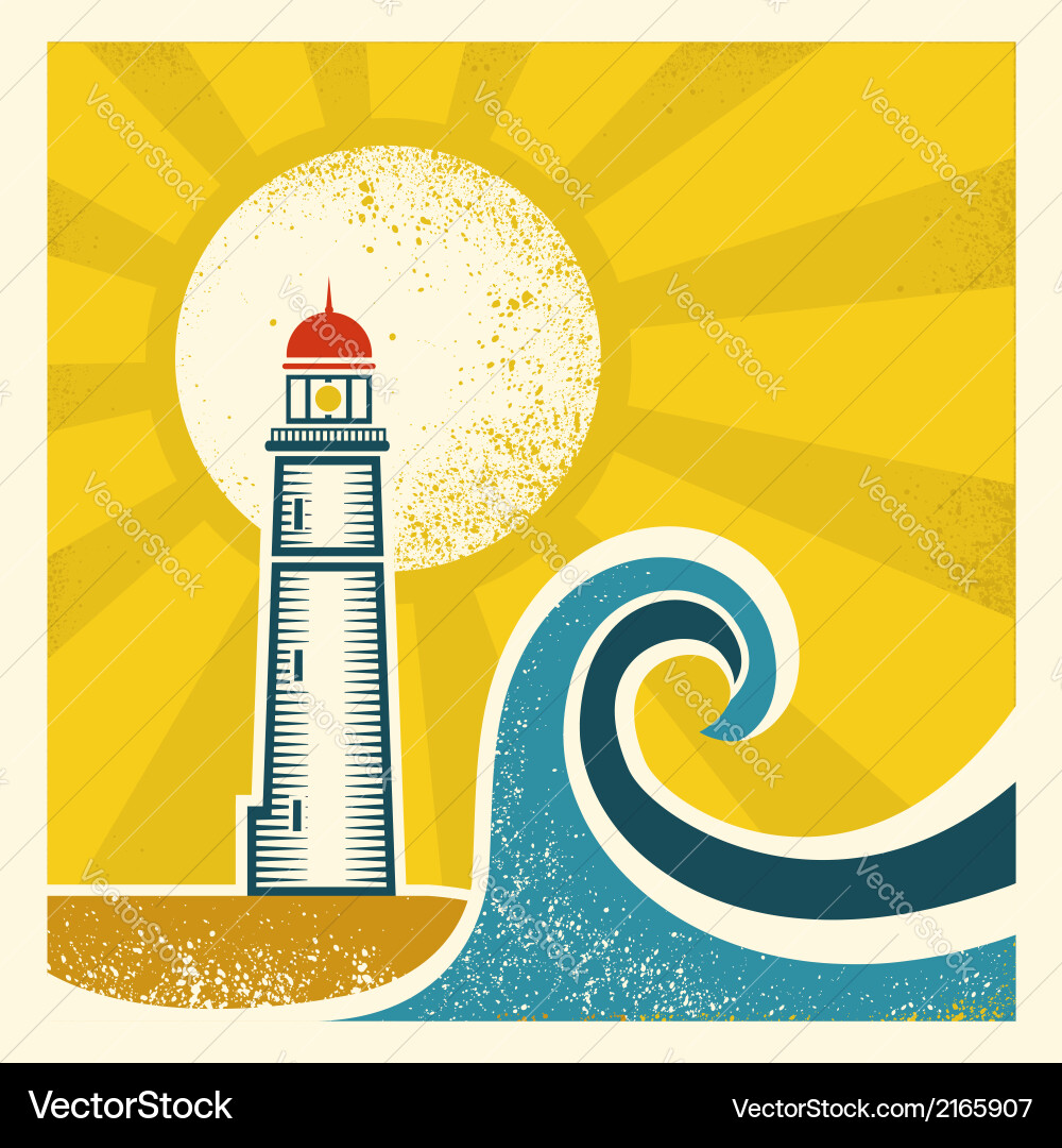 Lighthouse poster Royalty Free Vector Image - VectorStock