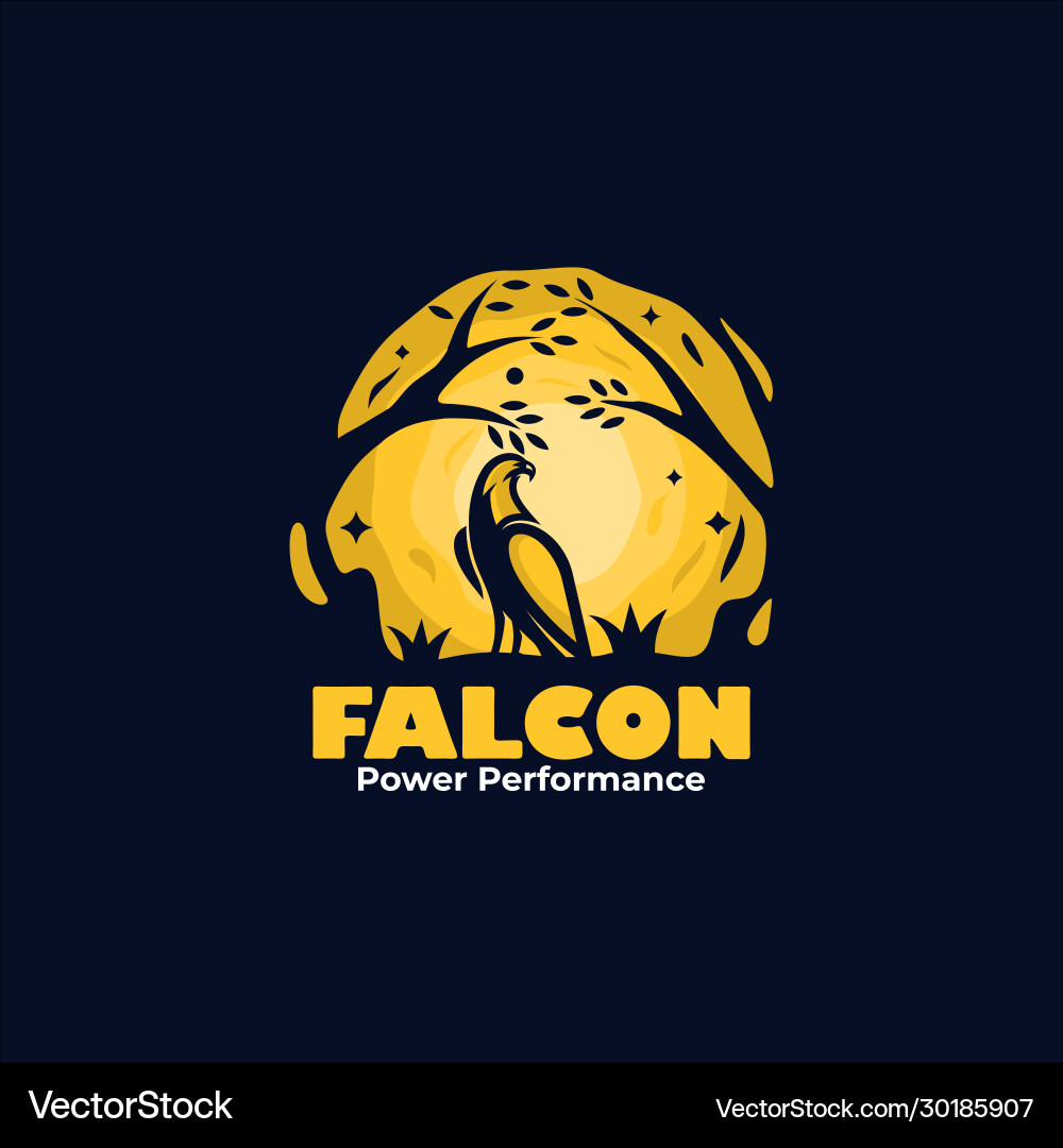 Logo falcon mascot cartoon style Royalty Free Vector Image