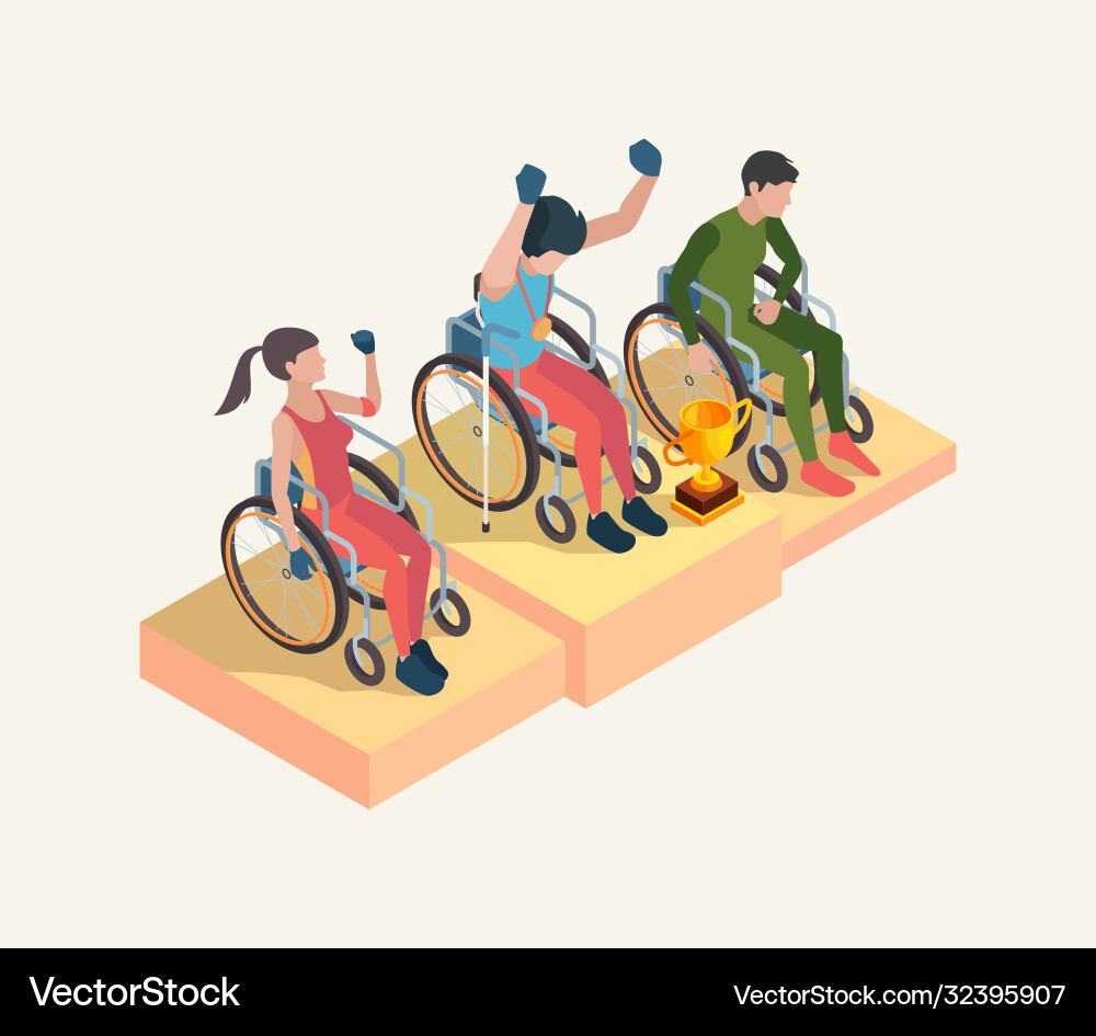 Paralympic people celebration olympic games Vector Image
