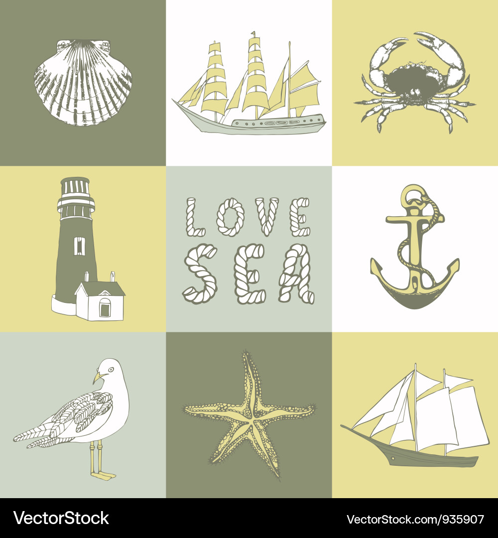 Sea coast background Royalty Free Vector Image