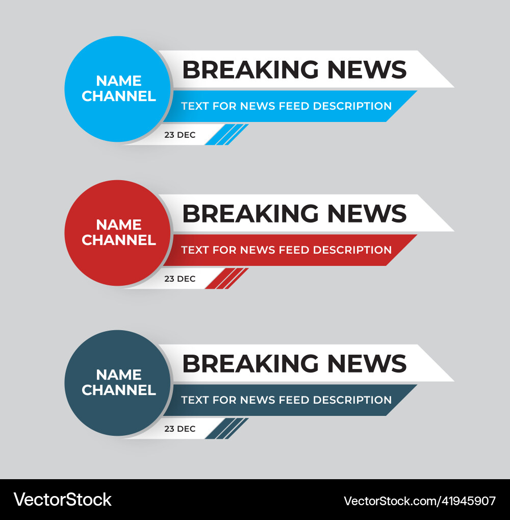 Set of modern lower third screen for titles Vector Image