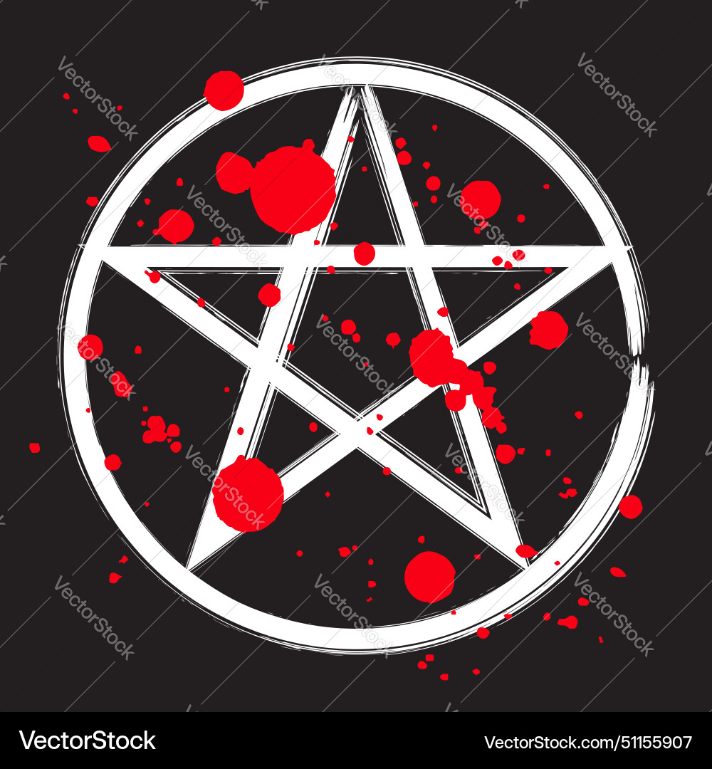 White pentagram magic occult star symbol hand Vector Image