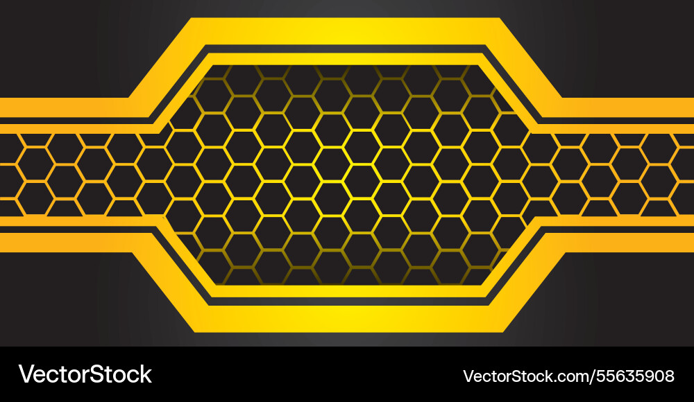Abstract background with hexagonal black yellow Vector Image
