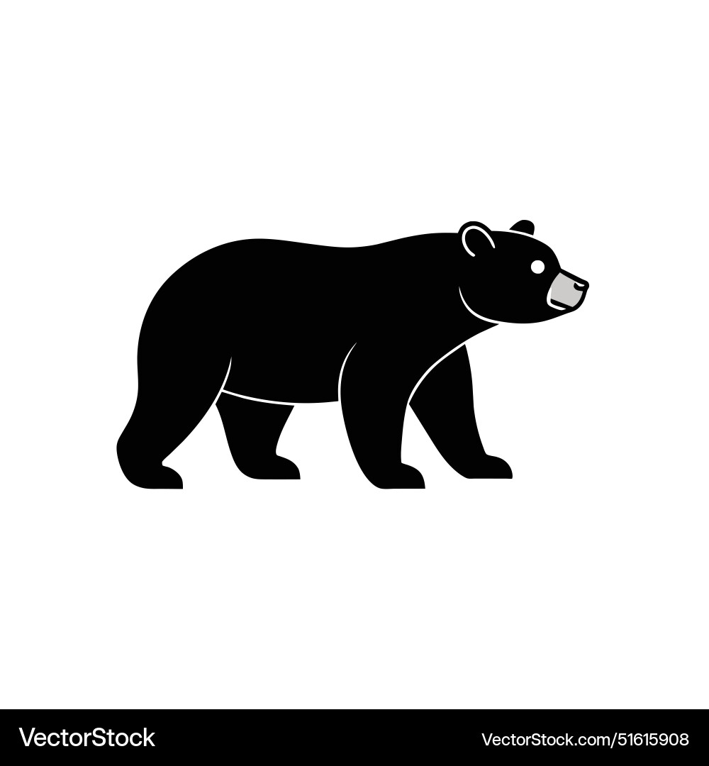 Black bear walks icon Royalty Free Vector Image