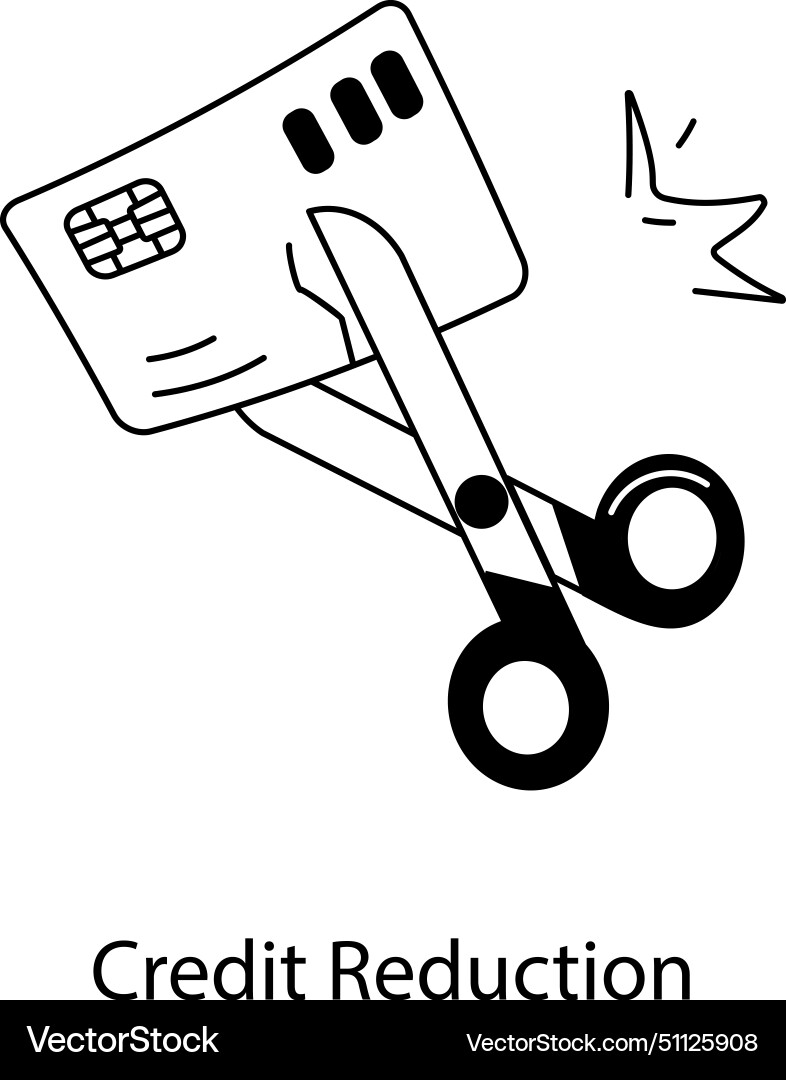 Credit reduction Royalty Free Vector Image - VectorStock