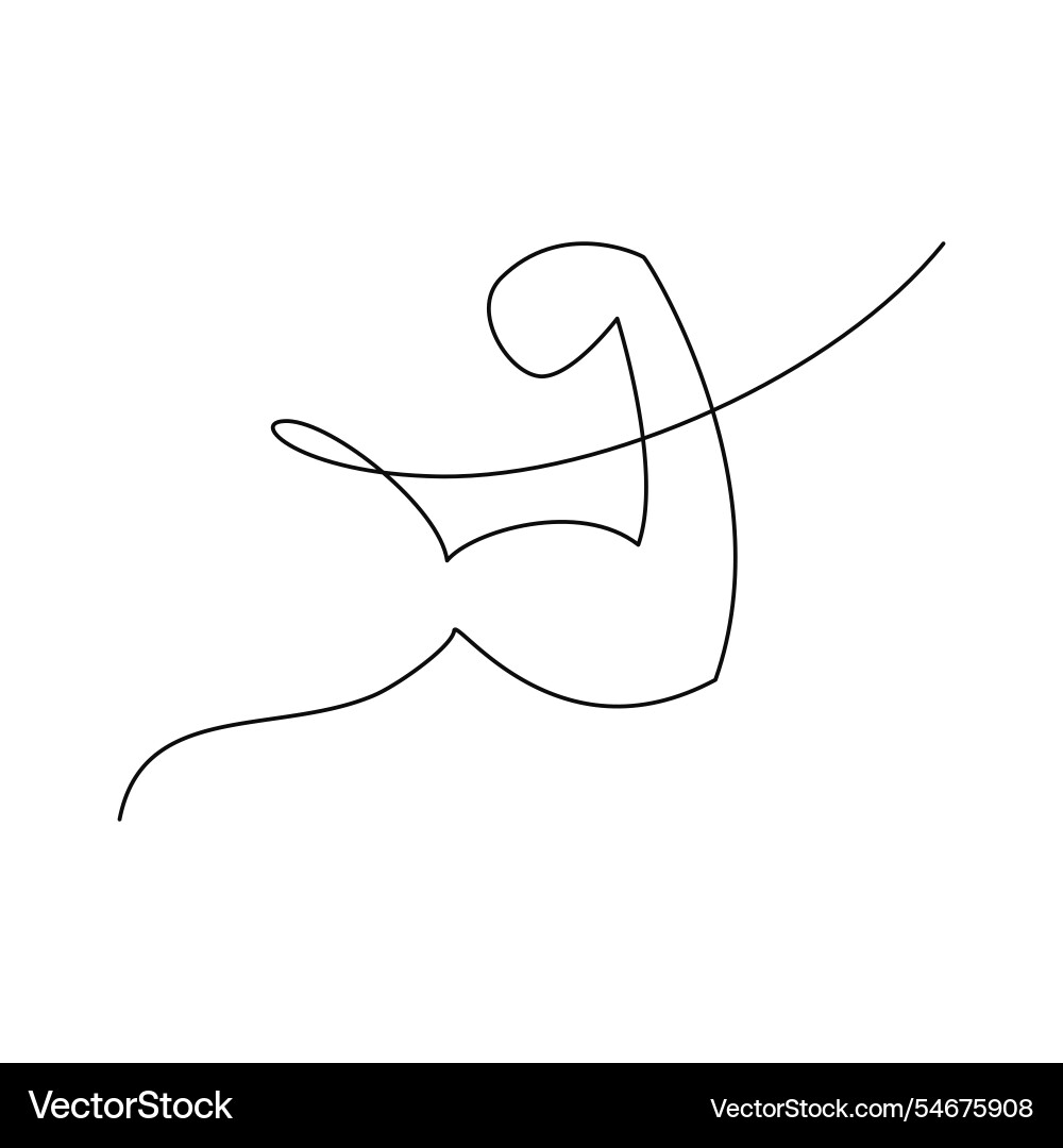 Hand muscle one single line drawing Royalty Free Vector