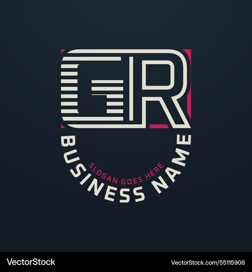 Letter gr premium logo design modern business Vector Image
