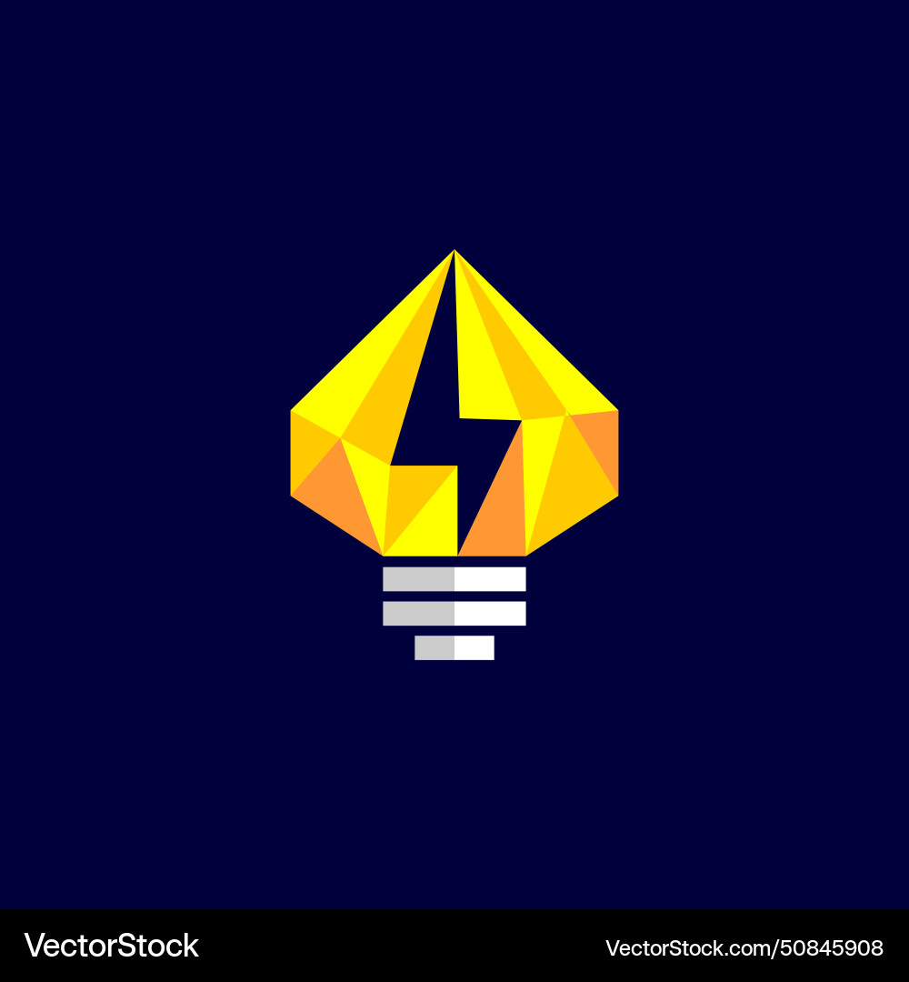 Light bulb logo geometric Royalty Free Vector Image