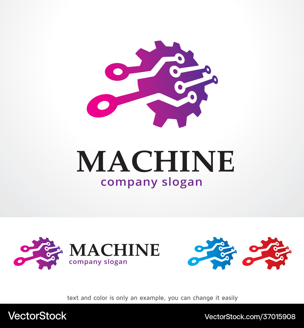 Machine logo template design Royalty Free Vector Image