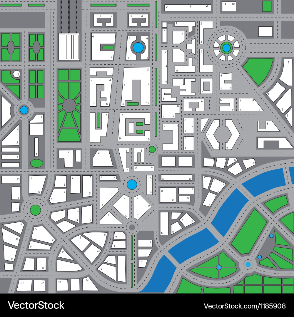 Map city2 Royalty Free Vector Image - VectorStock