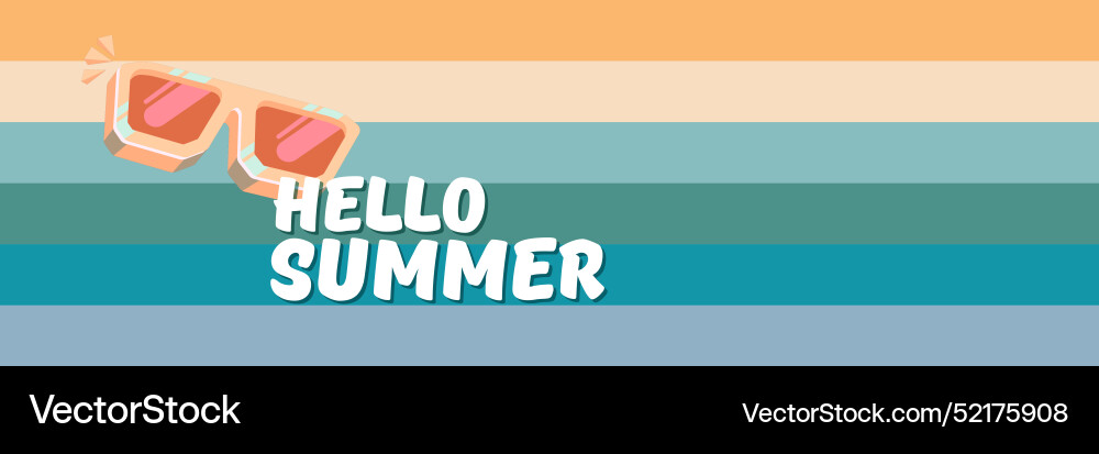 Super hello summer banner with text Royalty Free Vector