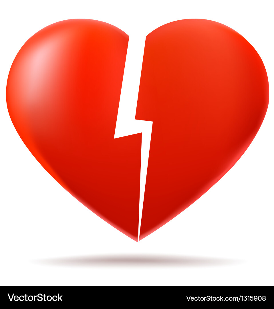 Two parts of broken heart Royalty Free Vector Image