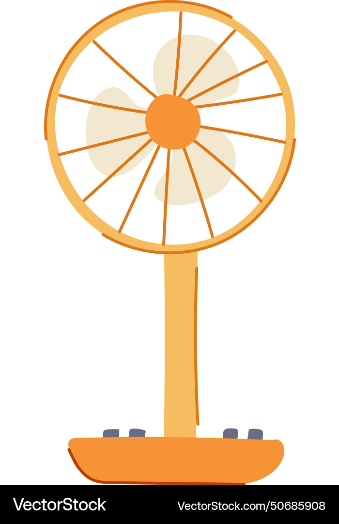 Weather desk fan cartoon Royalty Free Vector Image
