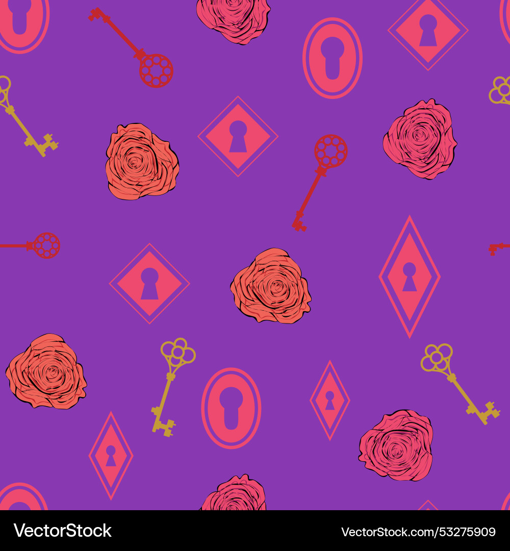 Alice in wonderland seamless pattern Royalty Free Vector