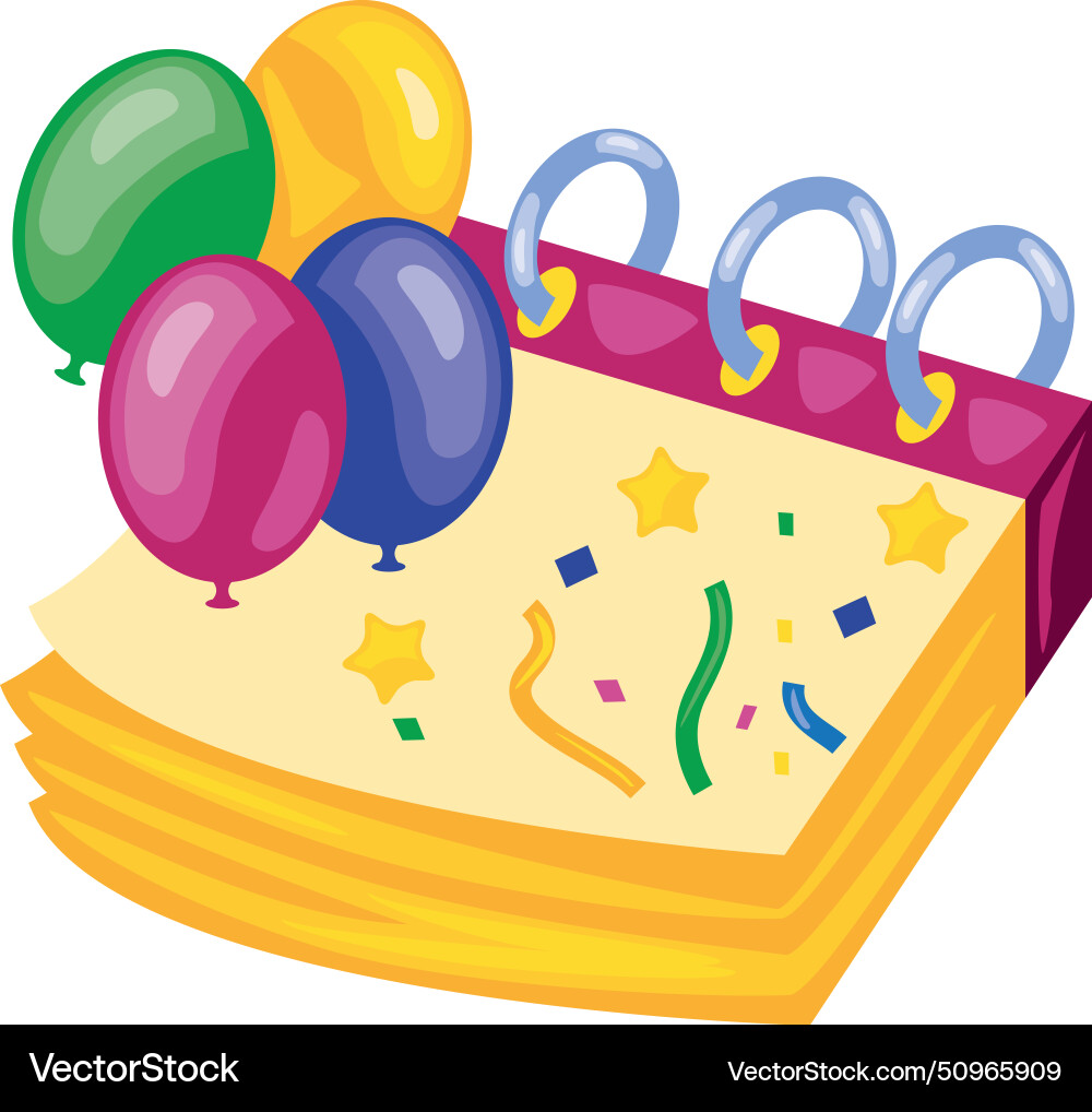 Birthday party calendar Royalty Free Vector Image