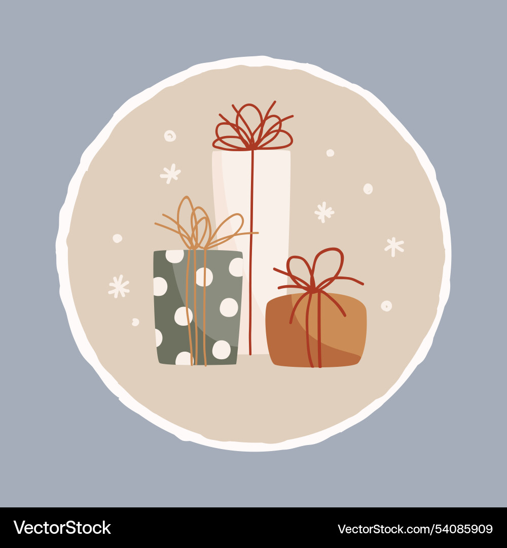 Christmas or birthday bento cake decorated Vector Image