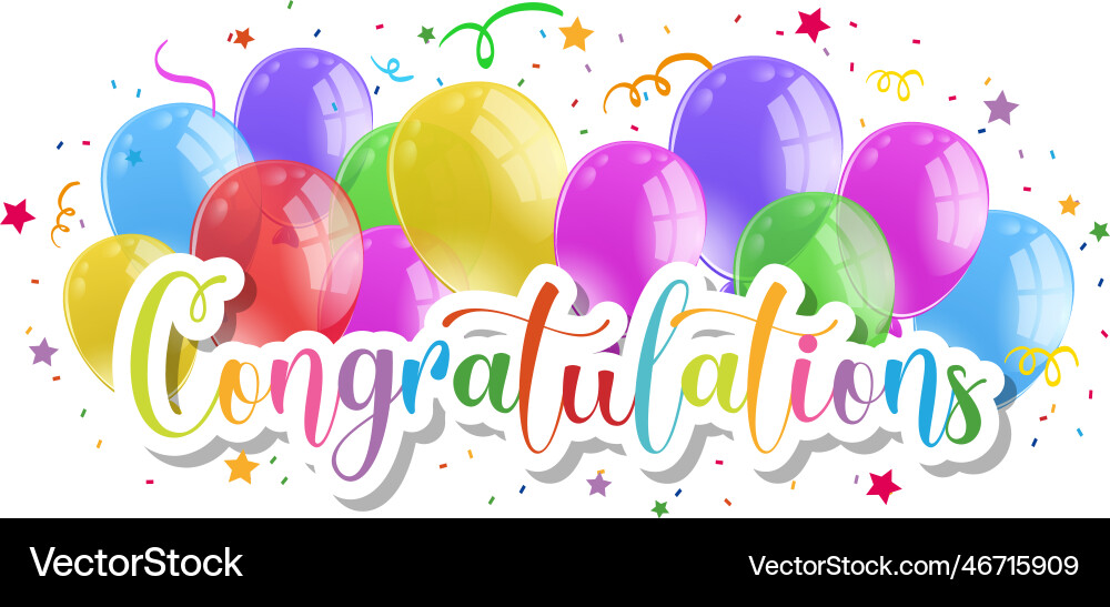 Congratulations text graphics for celebrating Vector Image