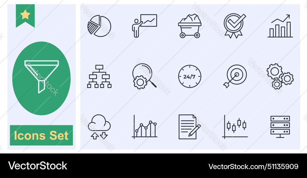 Data analytics icon set symbol collection logo Vector Image