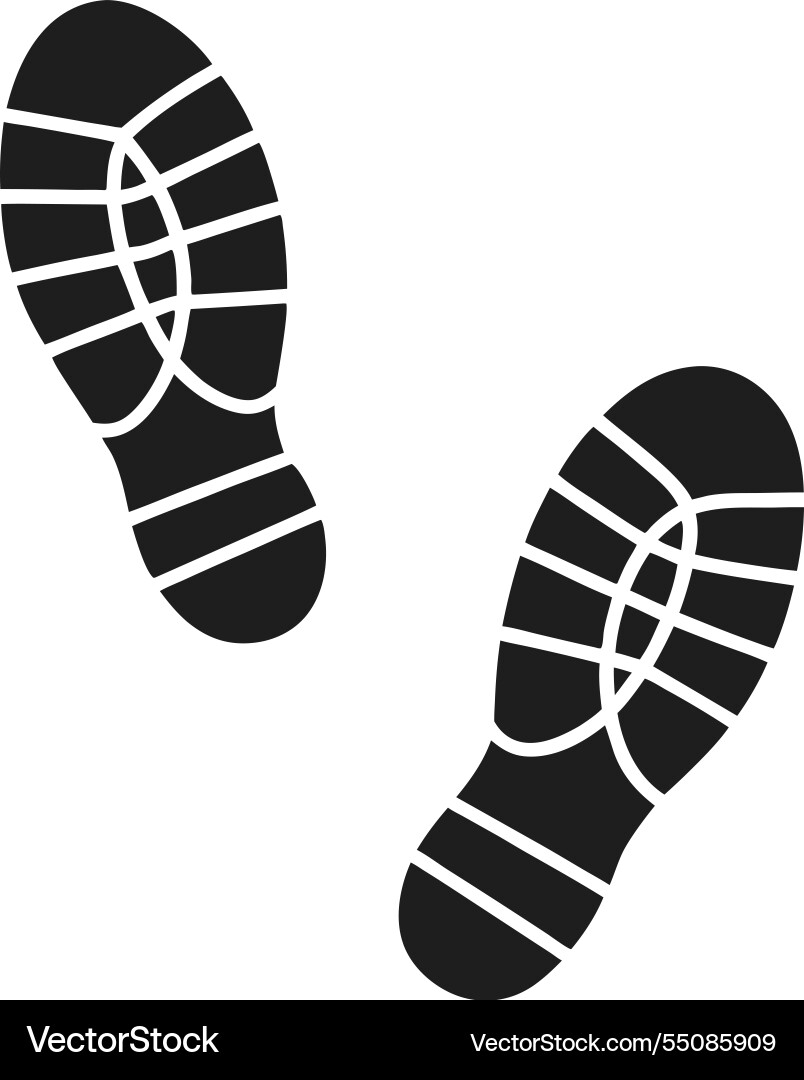 Footprint silhouette with detailed Royalty Free Vector Image