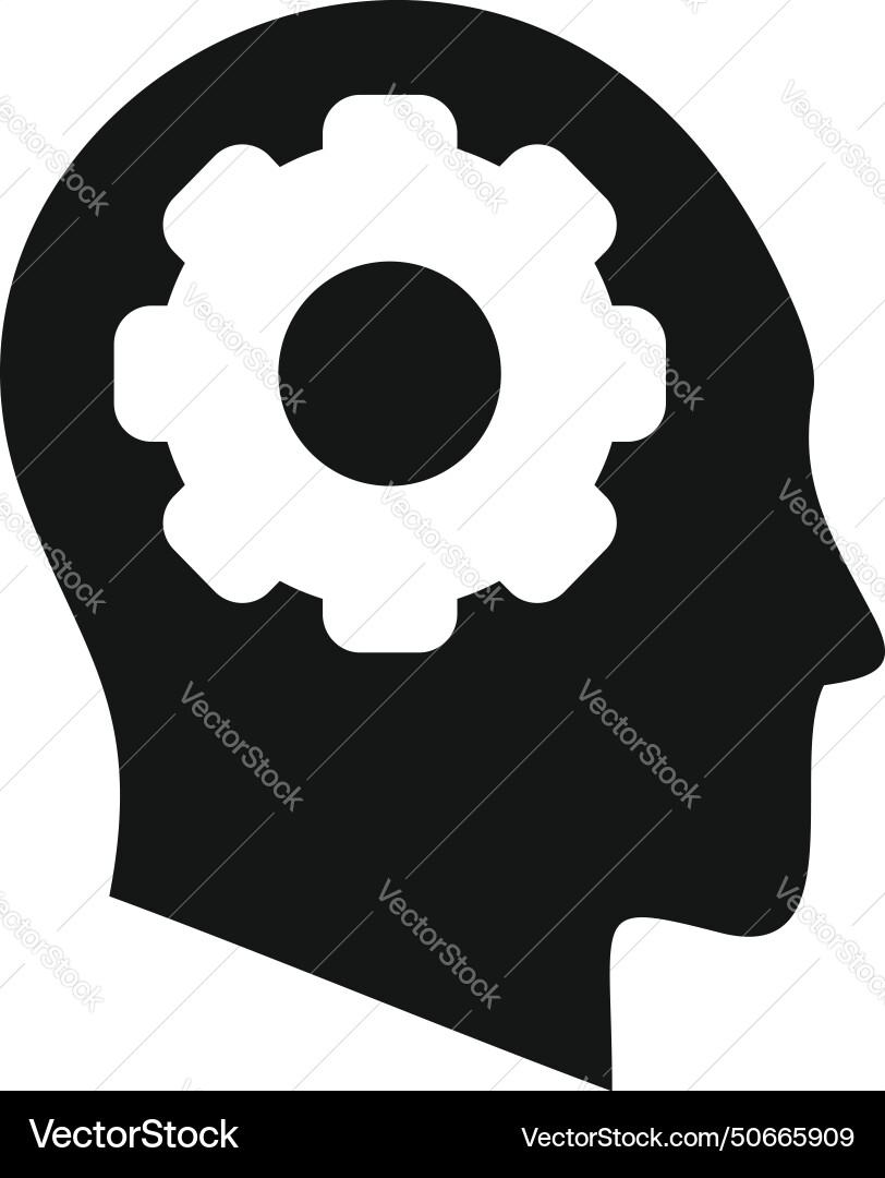 Gear solution plan icon simple evidence Royalty Free Vector