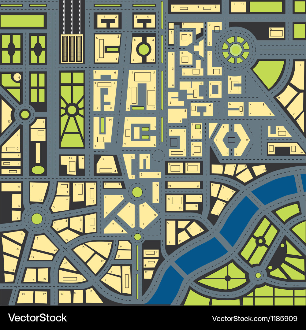 Map of city3 Royalty Free Vector Image - VectorStock