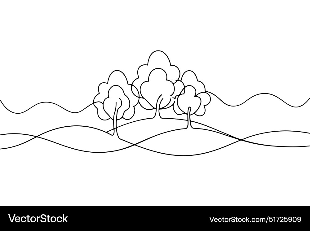 Mist continuous line art on white background Vector Image