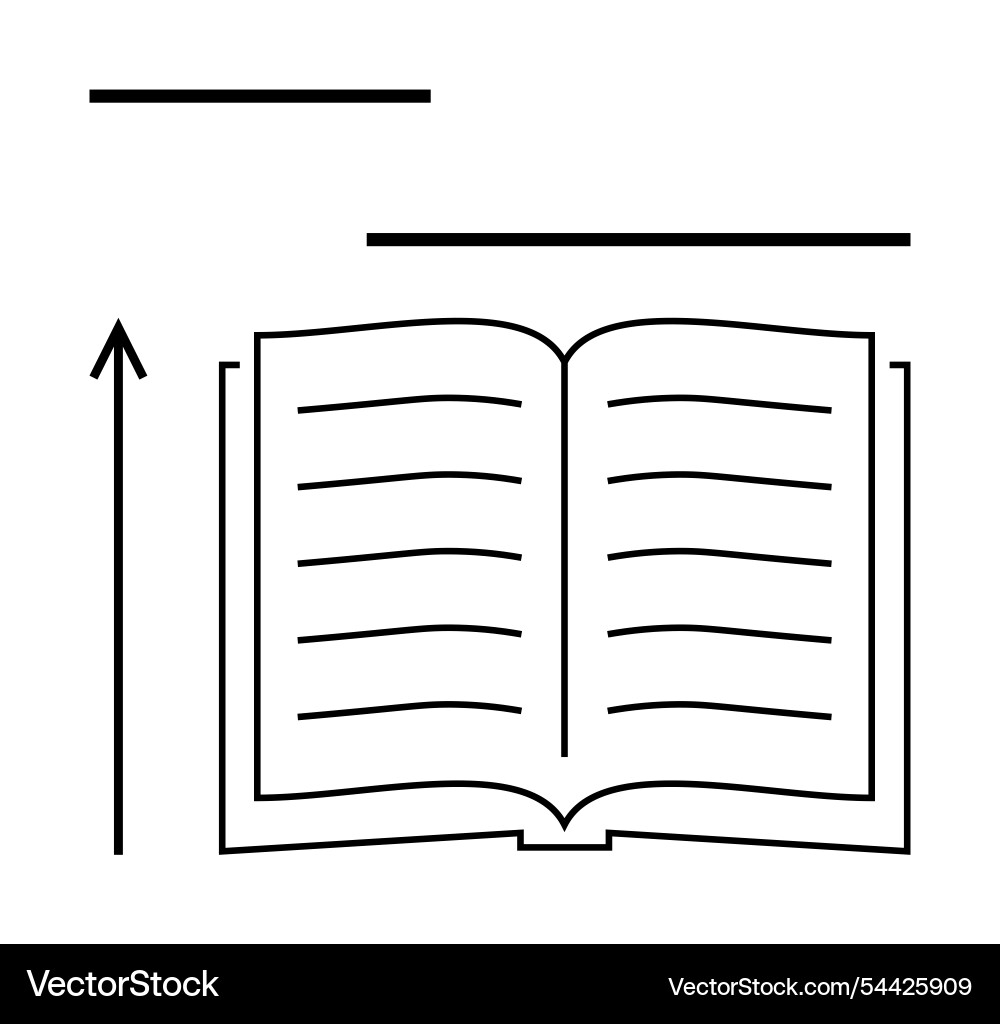Open book with arrow symbolizing knowledge growth Vector Image