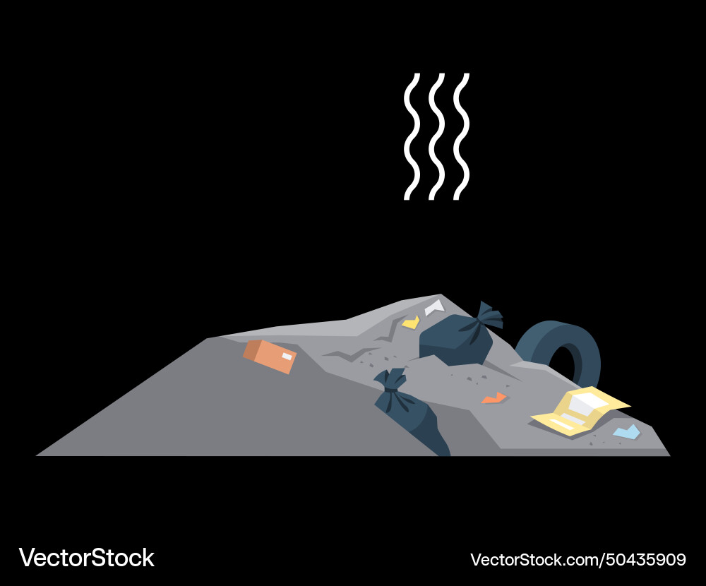 Waste pollution trash in landfills contributes Vector Image