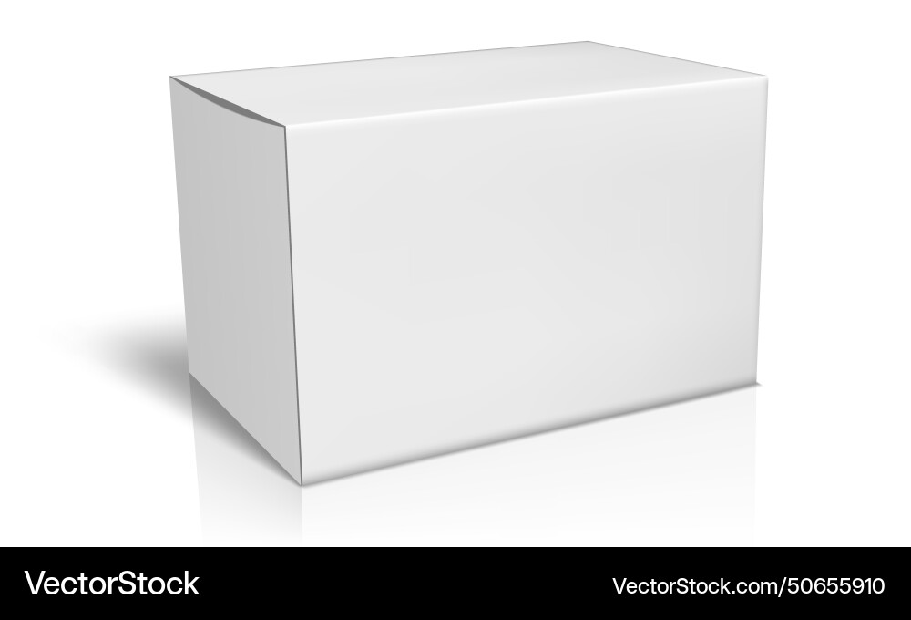 3d white thin paper box isolated on back Vector Image