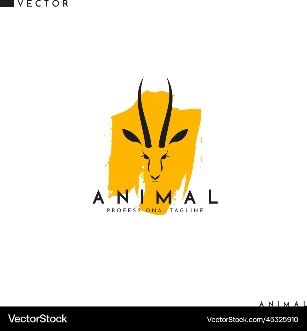 Antelope springbok logo Royalty Free Vector Image